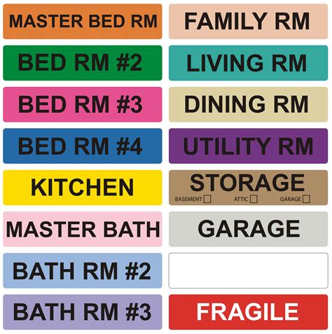 Enko Productshome Moving Packing Labels Stickers For Box Color Coded