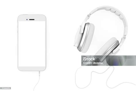 당신의 디자인에 대 한 빈 터치 스크린 휴대 전화 근처 헤드폰 3 차원 렌더링 듣기에 대한 스톡 사진 및 기타 이미지 듣기 비어 있음 스마트폰 Istock