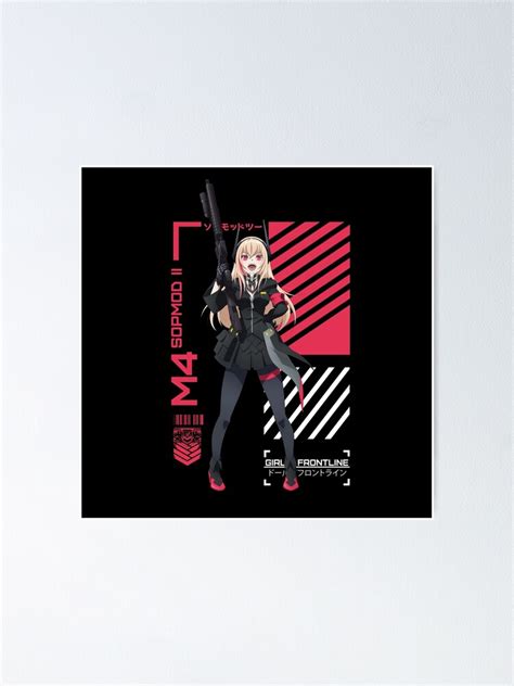 M4 Sopmod Ii Dolls Frontline Poster For Sale By Shugoku Redbubble