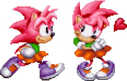 Higher Resolution Sprite Artwork Of Classic Amy Rose Sonic Cd Amy