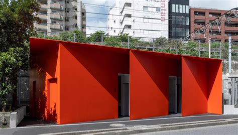 Nao Tamura Completes Red Triangular Toilet Block In Tokyo