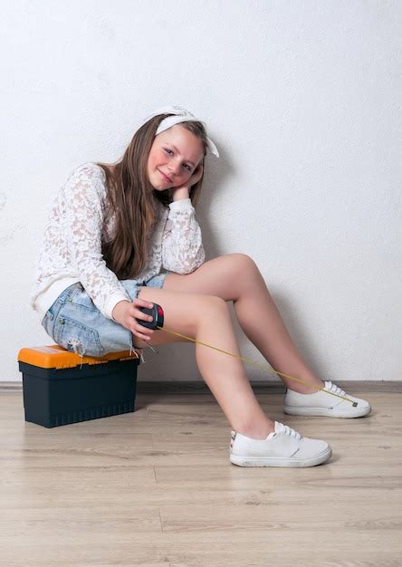 Premium Photo Young Girl With The Tools