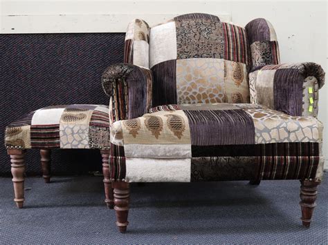 Lot Patchwork Armchair Footstool