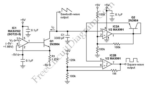 High Performance Sawtooth Generator Electronic Circuit Diagram