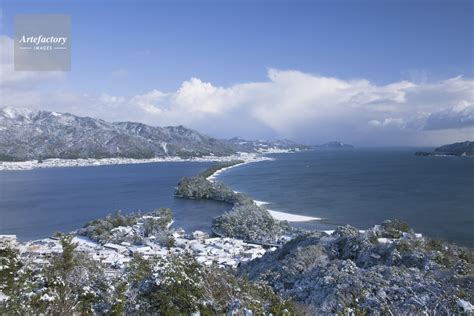 天橋立ビューランドより雪の天橋立