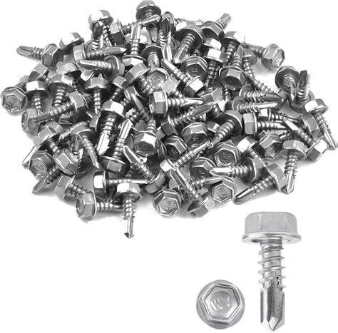 Aerzetix C44675 Packung Mit 100 Stück Selbstbohrende Schrauben Schneidschrauben