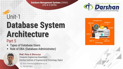 Types Of Database Users And Role Of Dba Unit 1 5 Youtube