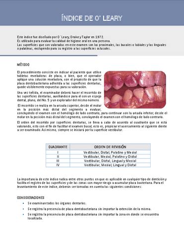 Indice De O Leary Pdf