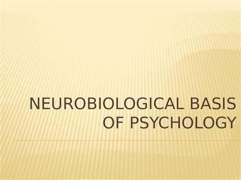 Pptx 2 Neurobiological Basis Of Psychology Dokumentips