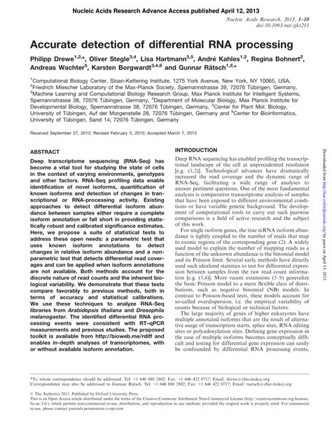 Pdf Accurate Detection Of Differential Rna Processing