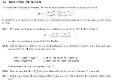 Solved 4 5 Interference Suppression To Suppress The