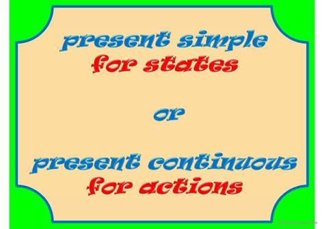 PRESENT SIMPLE OR CONTINUOUS General English ESL Powerpoints