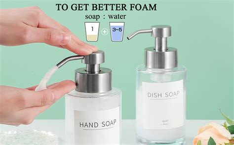 Foaming Soap Dispenser Set 12 Oz Glass Hand Soap Dispenser