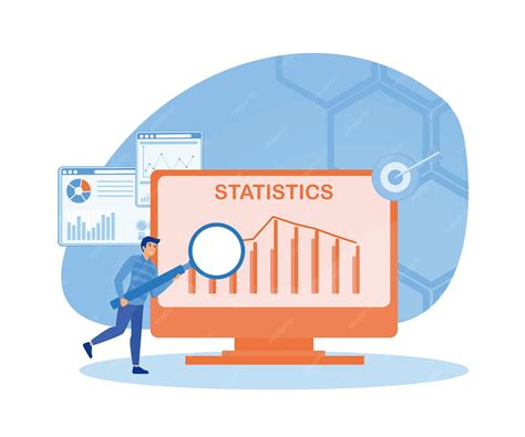 Concept Of Worker Checking Data Analyst Flat Vector Modern Illustration