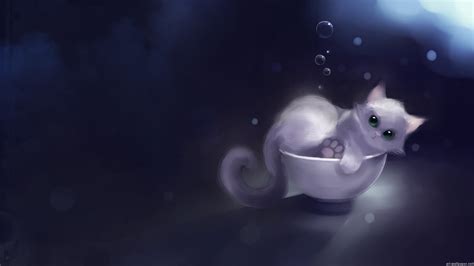 Cute Anime Cat Wallpaper Wallpapersafari