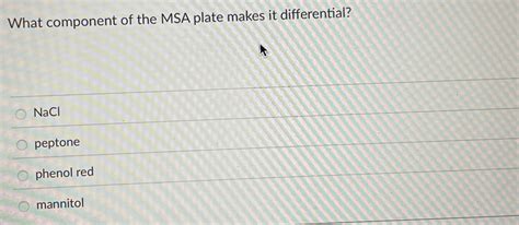 Solved What Component Of The Msa Plate Makes It