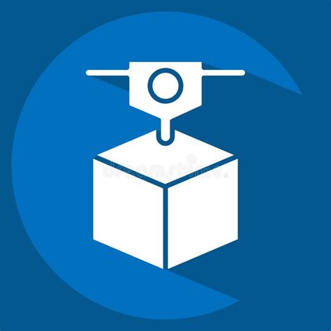 Icon 3d Printing Related To 3d Visualization Symbol Long Shadow Style Simple Design Editable