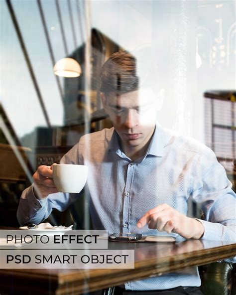 Premium Psd Glass Reflection Photo Effect