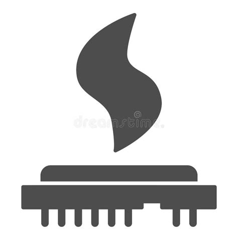 Cpu Heat Solid Icon Processor Temperature Microchip Overheating Symbol Glyph Style Pictogram