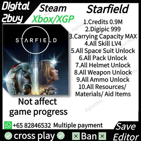Starfield Save Editor Starfield Save Modding Starfield Cheats Steam Xbox XGP Video Gaming