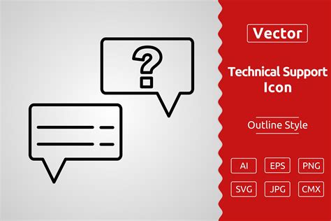 Vector Technical Support Outline Icon Graphic By Muhammad Atiq Creative Fabrica