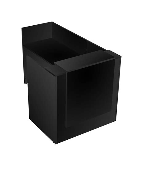 Black Modular Reception Desk With Reception Return With Floating Counter Officestock
