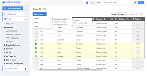 Bulk Actions Apptivo