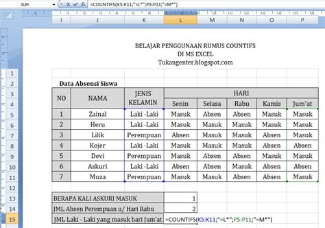 Belajar Rumus Fungsi Countifs Di Ms Excel Tukang Enter