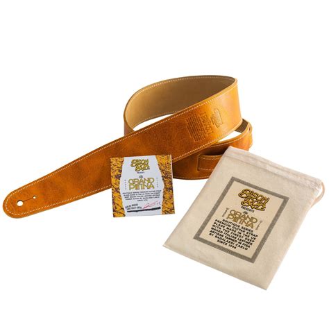 Grand Patina Honey Burst Premium Leather Guitar Strap Bison Boa