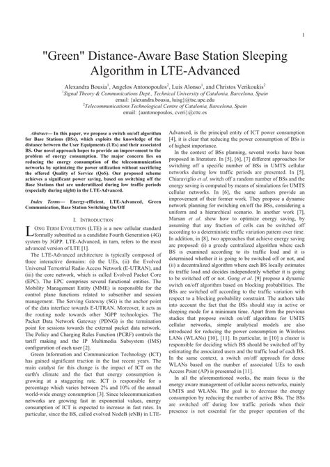 Pdf Green Distance Aware Base Station Sleeping Algorithm In Lte Advanced