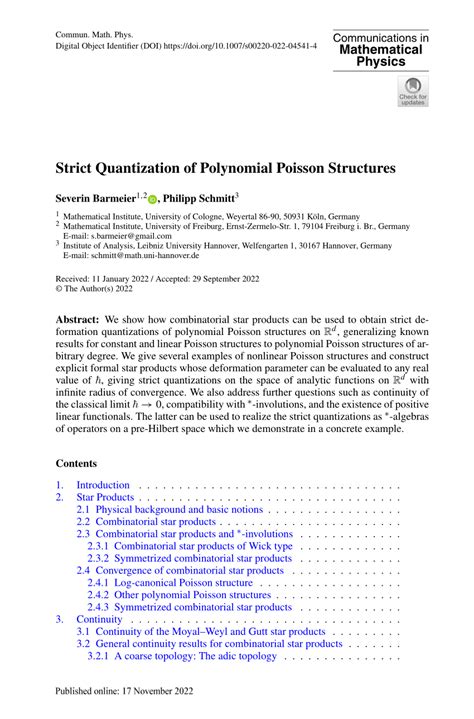 Pdf Strict Quantization Of Polynomial Poisson Structures