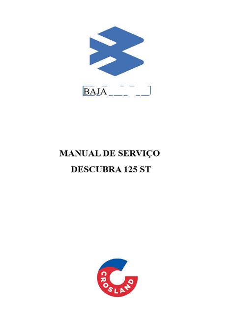 Manual De Serviço Discover 125 St Pdf Motores Motocicleta