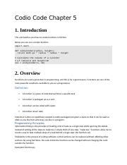 Codio Code Chapter 5 Docx Codio Code Chapter 5 1 Introduction This