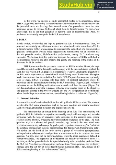 A Guide To Performing Systematic Literature Reviews In Bioinformatics Pdf