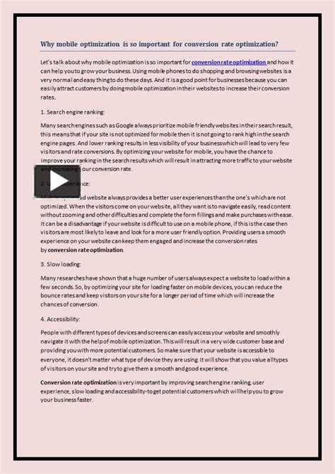 Ppt Why Mobile Optimization Is So Important For Conversion Rate