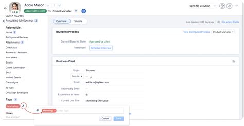 Zoho Recruit Adding Tags In Zoho Recruit