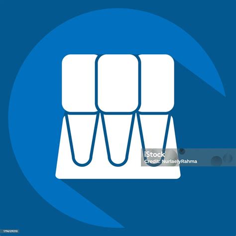 아이콘 앞니 치과 의사 기호와 관련이 있습니다 긴 그림자 스타일 심플한 디자인 편집 가능 간단한 일러스트레이션 0명에 대한 스톡