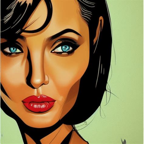 Beautiful Intricate Hot Retro Girl Angelina Jolie Detailed Portrait