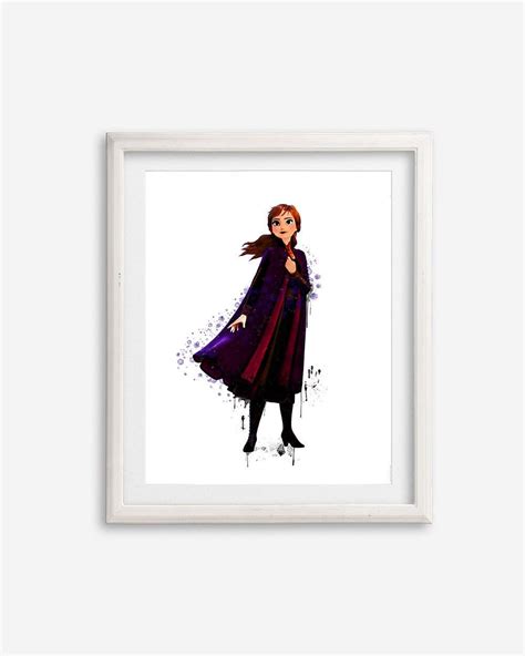 Frozen Princess Anna Watercolor Art Print Poster Frozen Printable