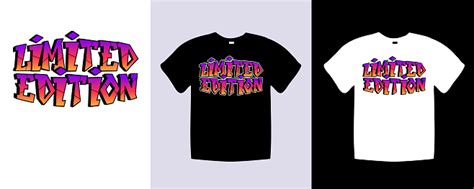 한정판 타이포그래피 티셔츠 레터링 인용문 디자인 빈티지 스타일의 템플릿 벡터 아트 그림 텍스트로 유행하는 유행하는 의류 흑백 셔츠에 한정판 그래픽 0명에 대한 스톡 벡터