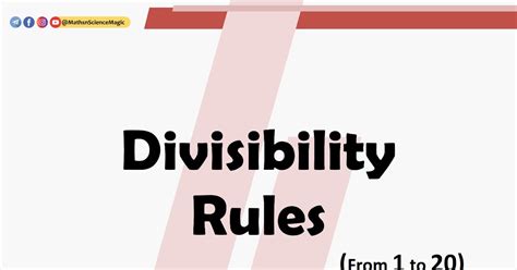 Divisibility Rules From 1 To 20