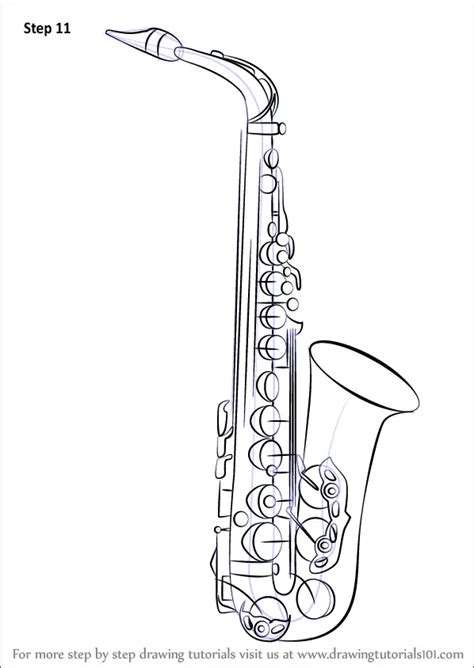 Learn How To Draw A Saxophone Musical Instruments Step By Step Drawing Tutorials