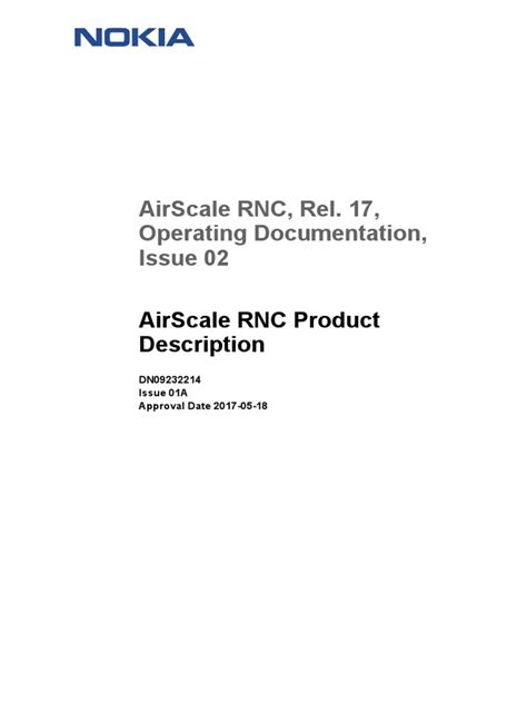 Airscale Rnc Product Description Pdf Computer Network