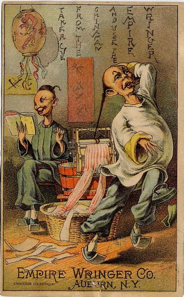 Take A Cue From The Chinaman Cartoon Of Two Chinese Men In A Laundry One With His Queue