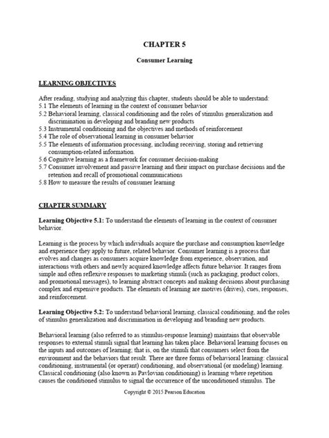 Schiffman Cb11 Im05 Pdf Classical Conditioning Learning