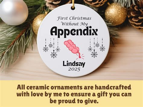Personalized Appendectomy Ornament Handmade Appendix Removal Joke T
