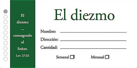 Sobres Offering Envelope El Diezmo Lev 2732 Pack Of 100