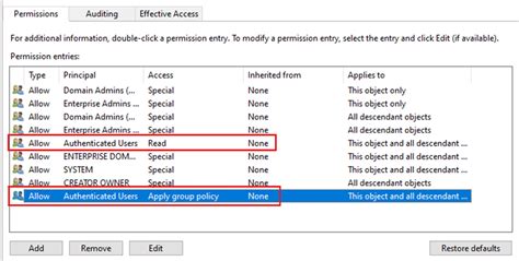 Permissions For This Gpo Are Inconsistent Windows Server Microsoft