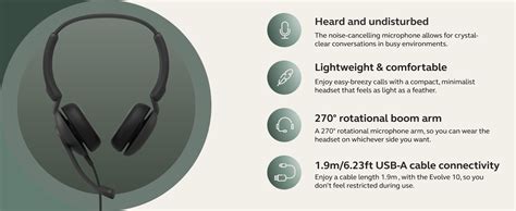 Jabra Evolve 10 Wired Headset With Noise Cancelling Microphone For Pc