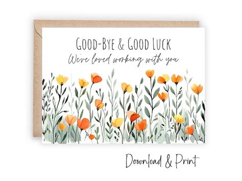 Printable Coworker Leaving Card Boss Employee Work Bestie Farewell